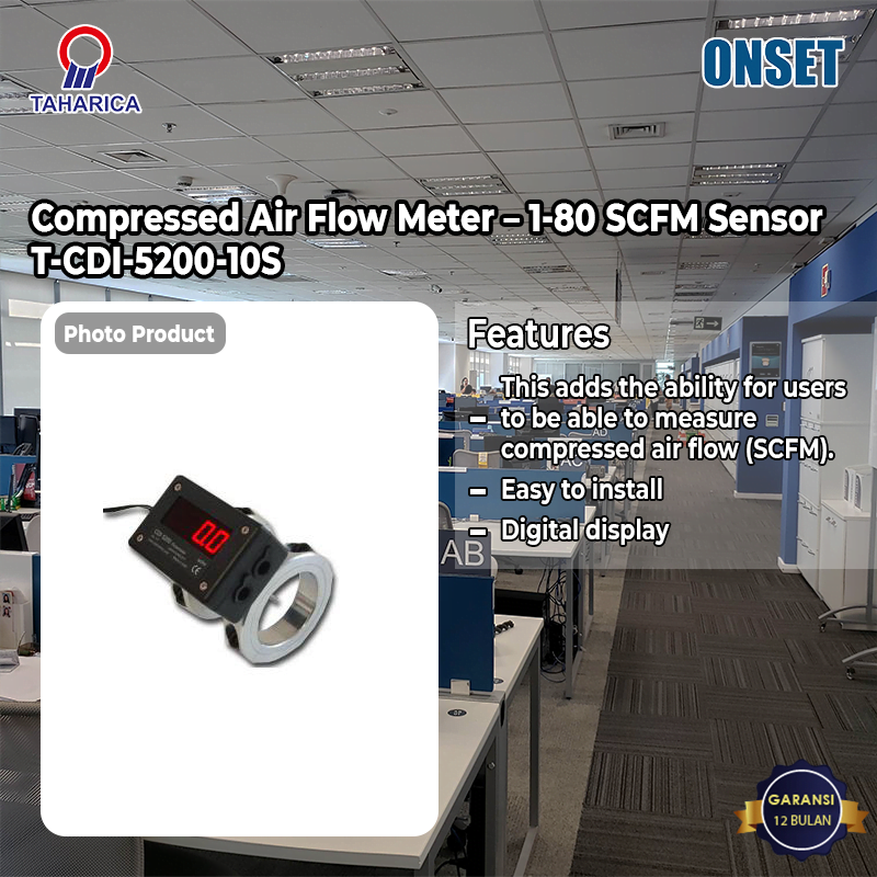 Jual Compressed Air Flow Meter - 1-80 SCFM Sensor T-CDI-5200-10S - PT ...