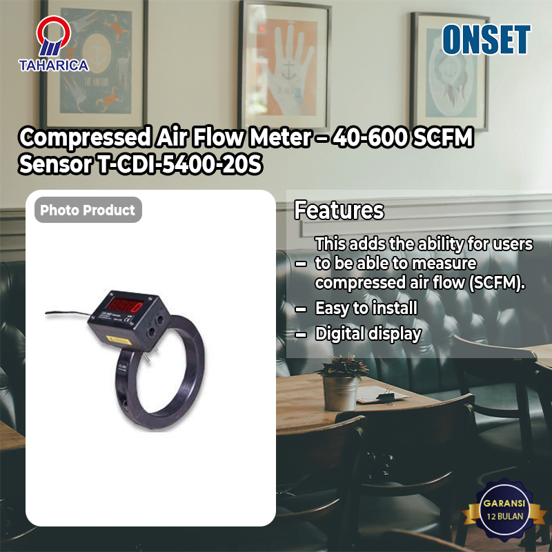 Compressed Air Flow Meter - 40-600 SCFM Sensor T-CDI-5400-20S - PT TAHARICA