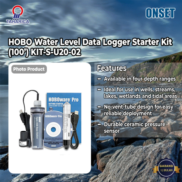HOBO Water Level Data Logger Starter Kit (100’) KIT-S-U20-02 - PT TAHARICA