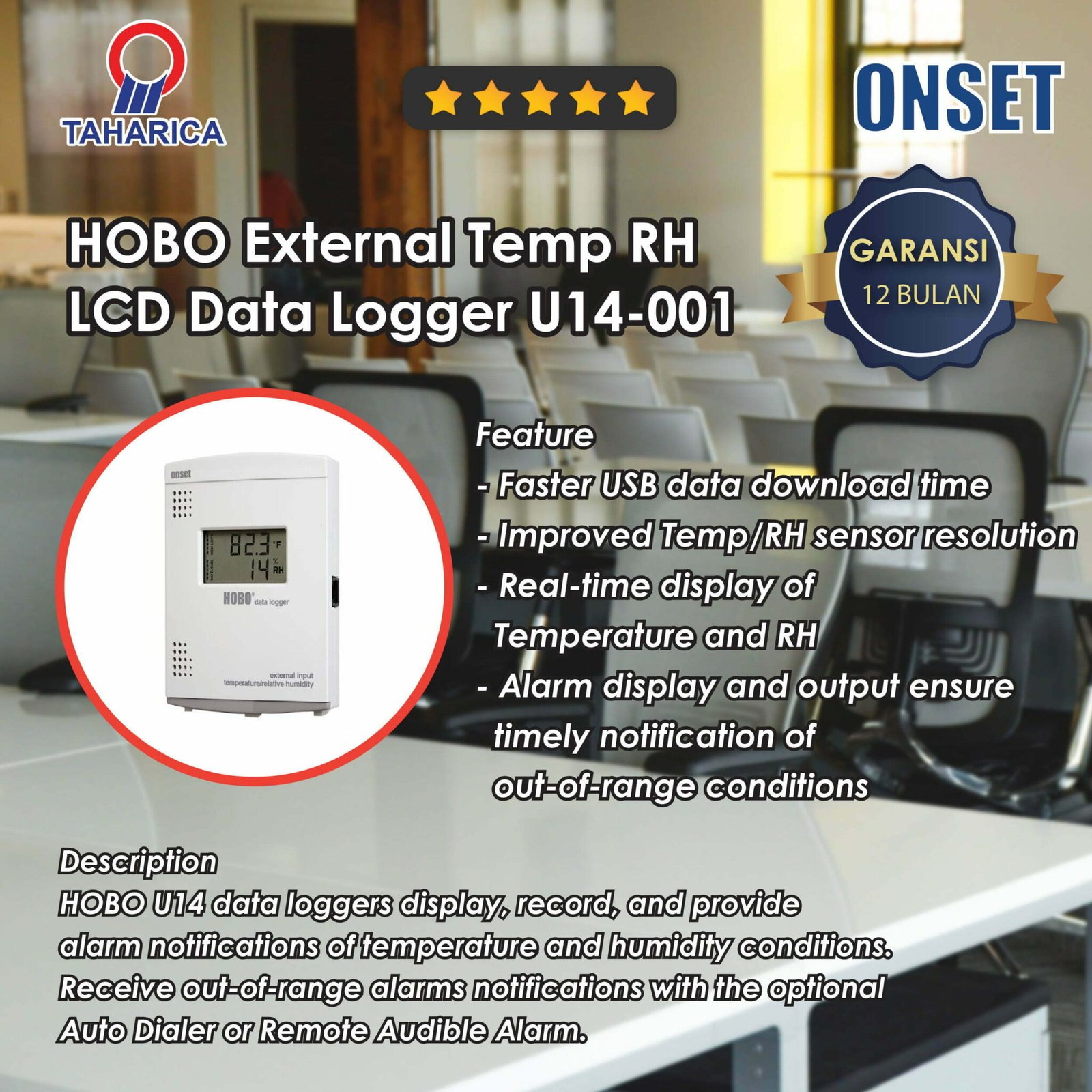 Jual HOBO LCD - Temperature/Relative Humidity (RH) Data Logger - PT ...